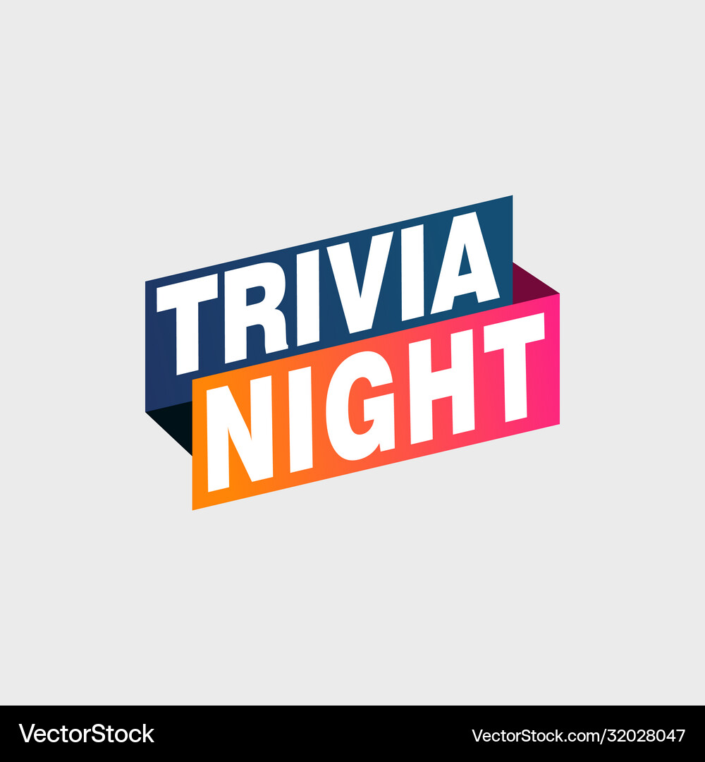 Trivia night labels banners ribbon design Vector Image