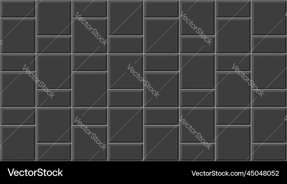 Black basket weave tile mosaic layout causeway Vector Image