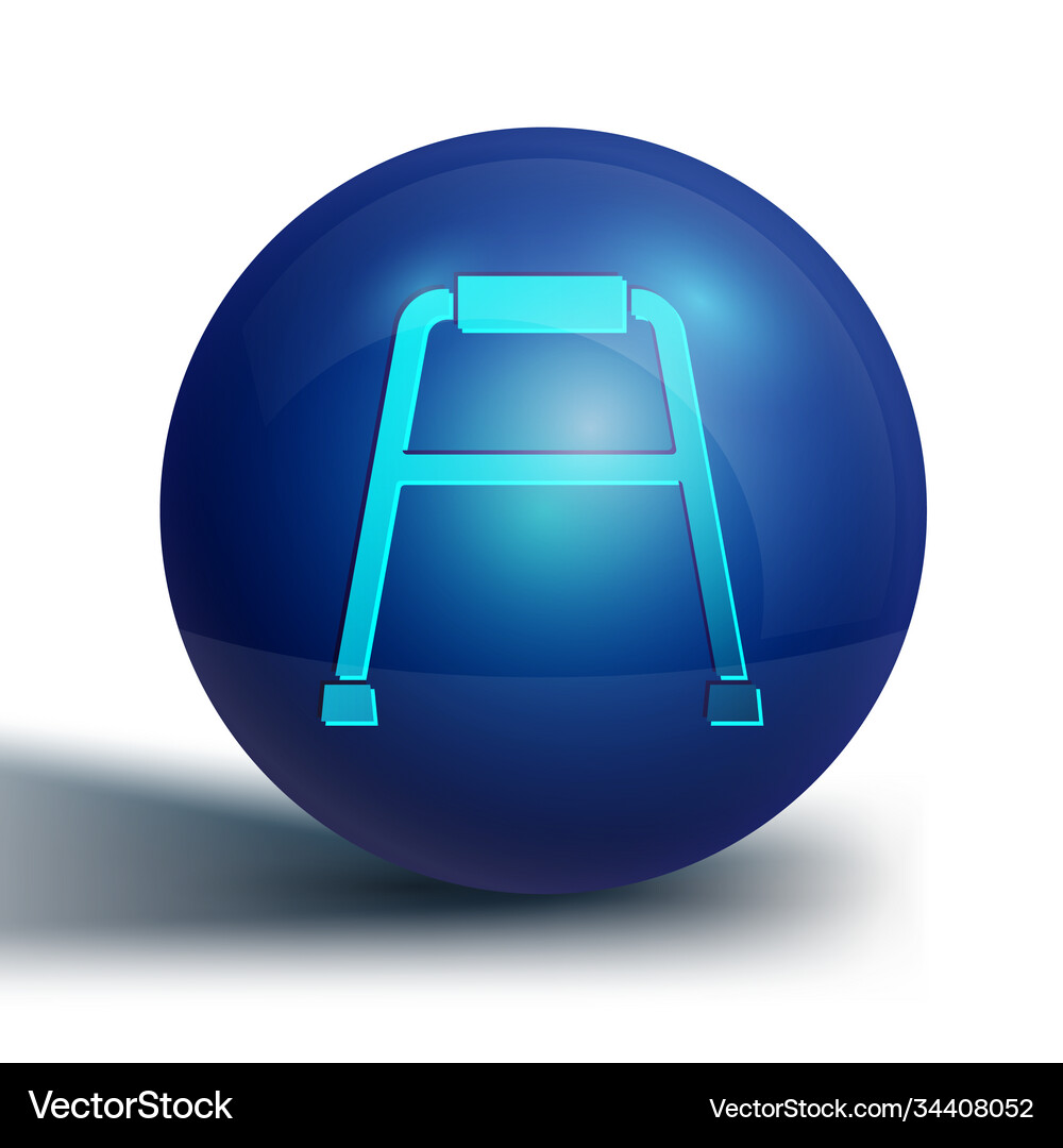 Blue walker for disabled person icon isolated Vector Image
