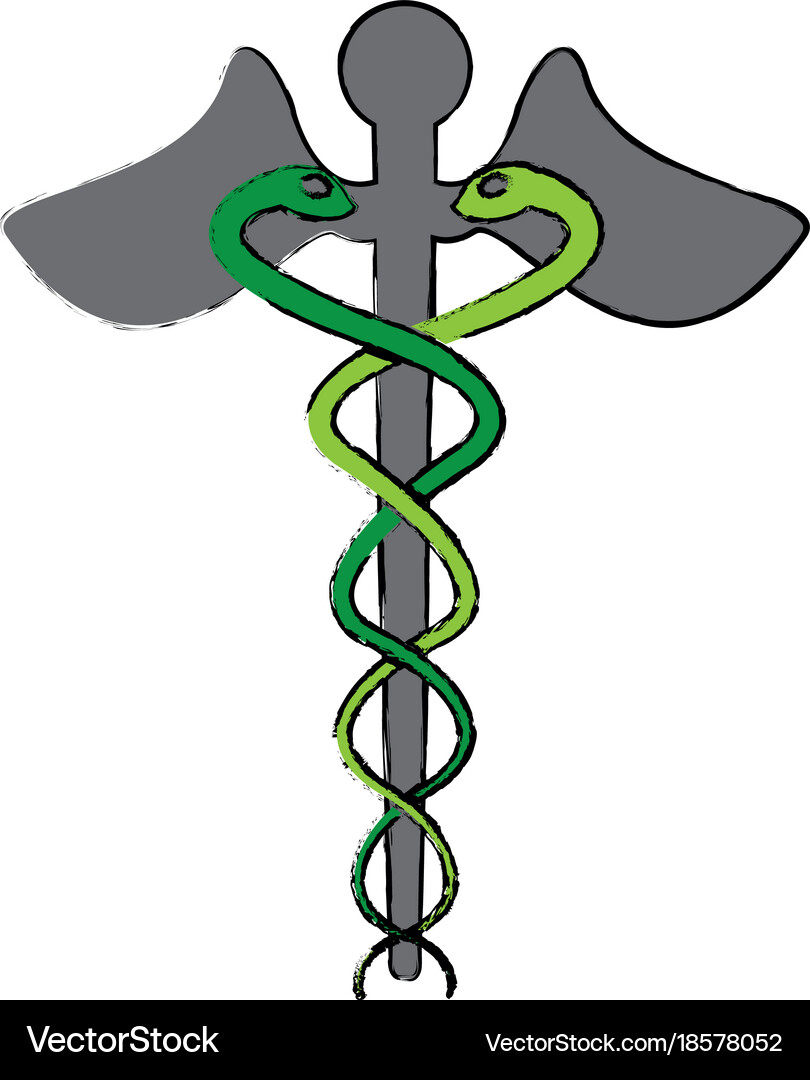 Caduceus medical symbol Royalty Free Vector Image