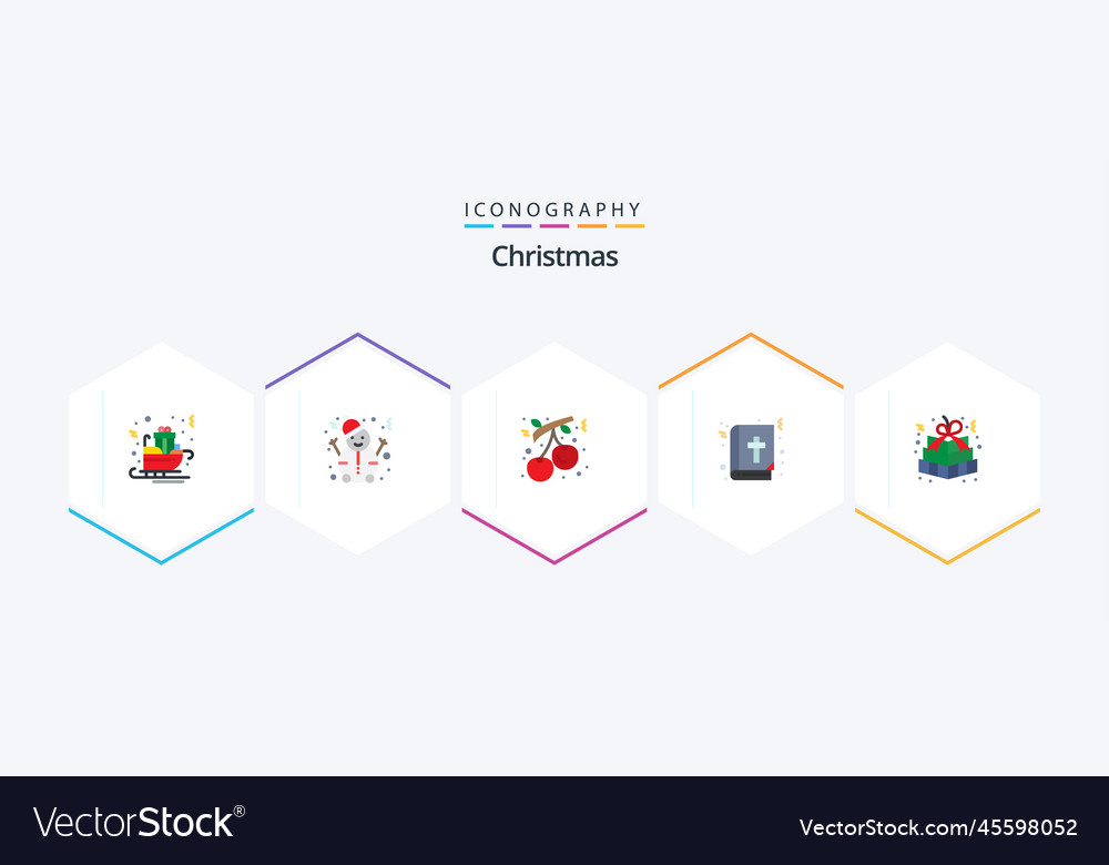 Christmas 25 flat icon pack including Royalty Free Vector