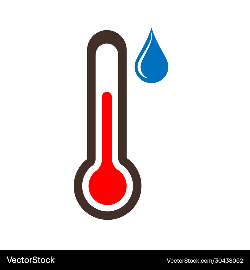 Color icon thermometer and water drop isolated Vector Image