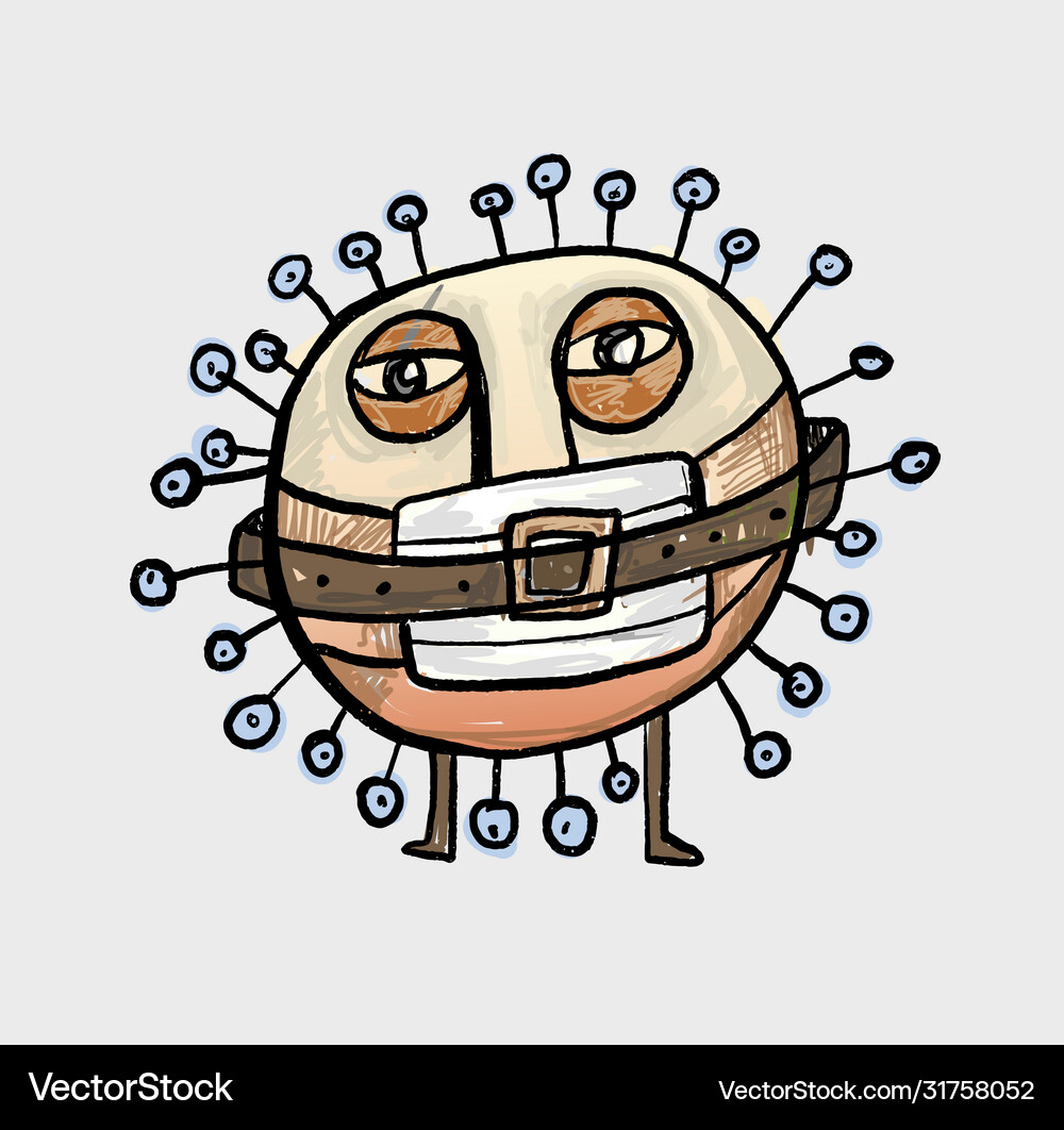 Design covid19 man cartoon style Royalty Free Vector Image