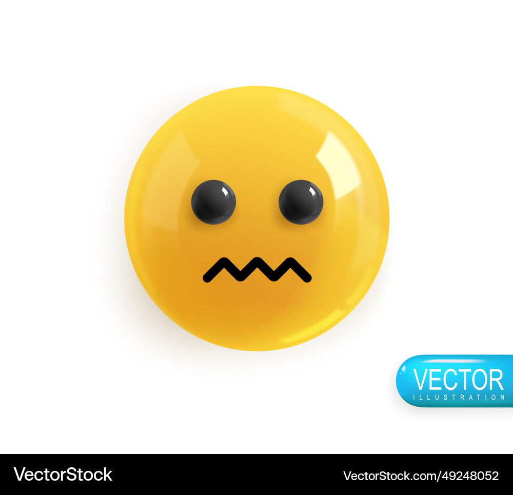 Emotion realistic 3d render icon smile emoji Vector Image