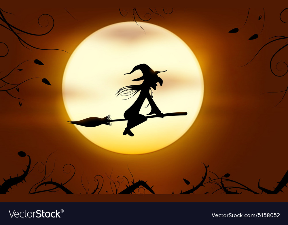 Flying witch Royalty Free Vector Image - VectorStock