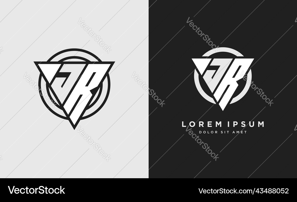 Letter jr triangle logo icon modern stylish Vector Image