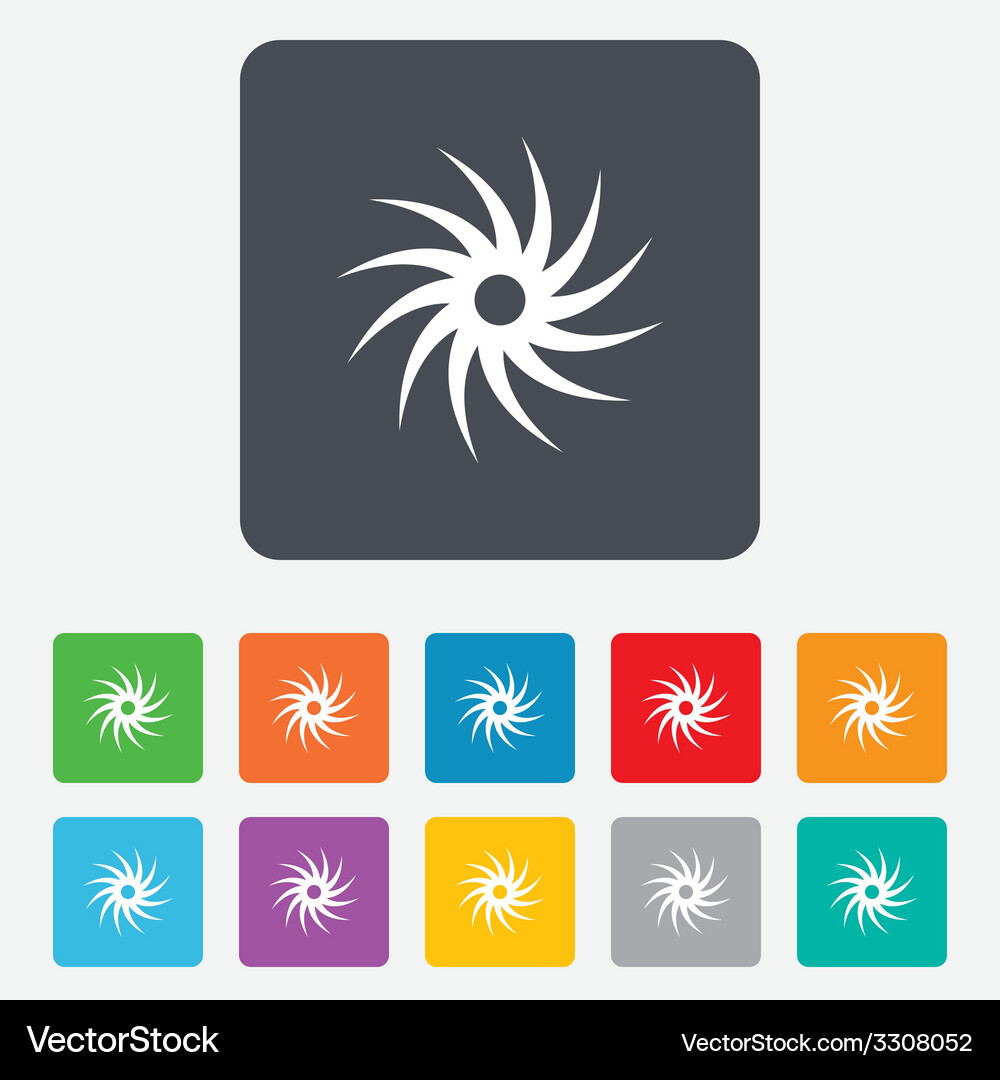 Saw circular wheel sign icon cutting blade Vector Image