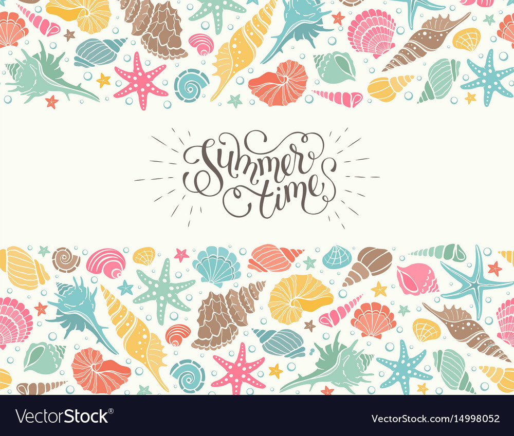 Sea shells pattern Royalty Free Vector Image - VectorStock