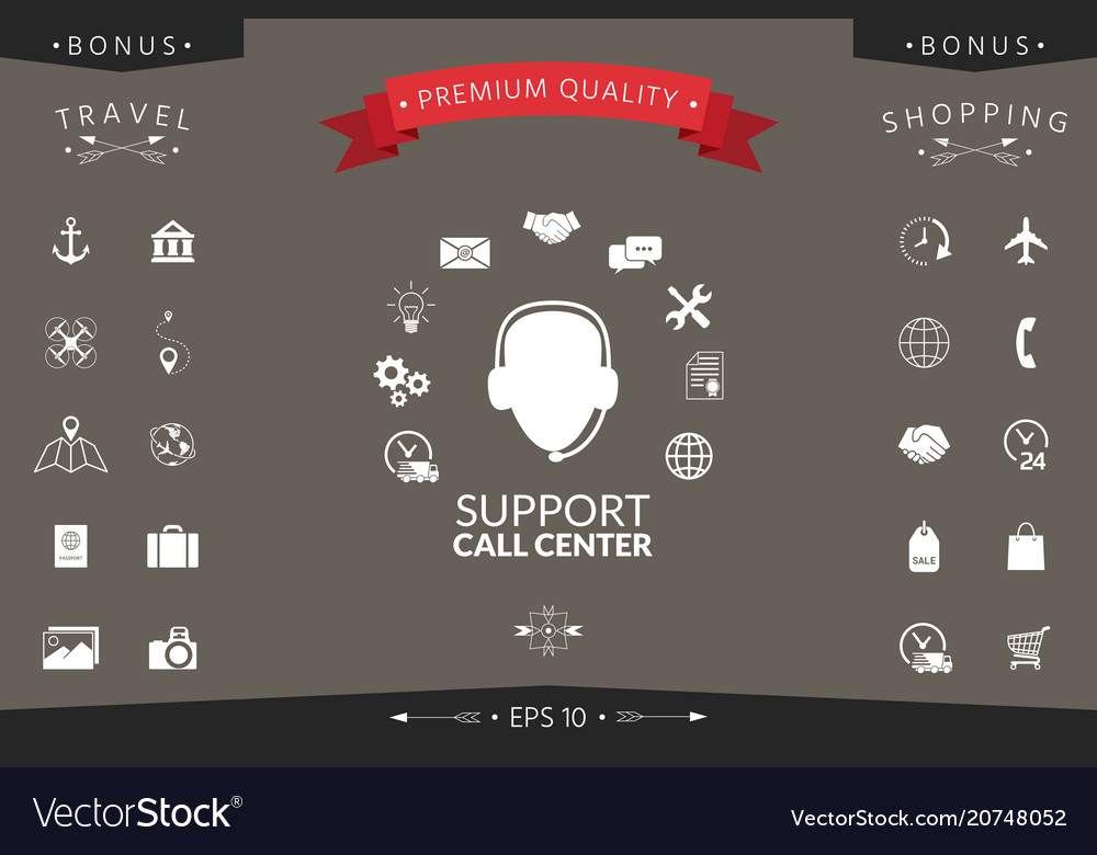 Technical support operator flat icon Royalty Free Vector
