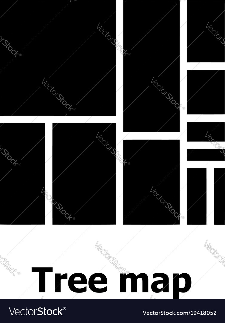 Tree map icon simple style Royalty Free Vector Image