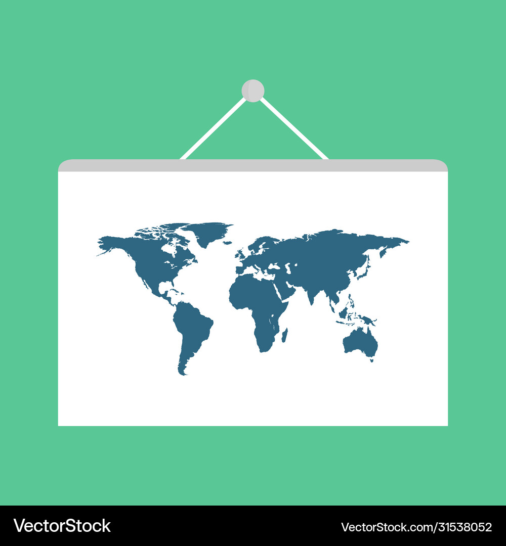 World travel map pin location on a global Vector Image
