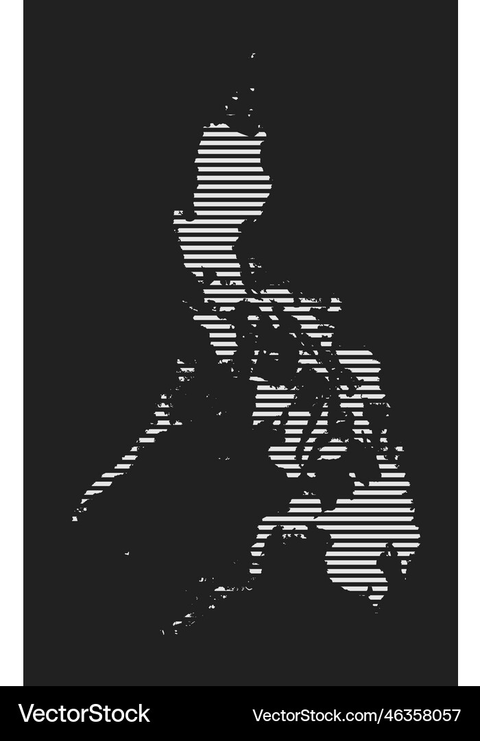 Abstract Map Philippines Parallel Grey Lines Vector Image