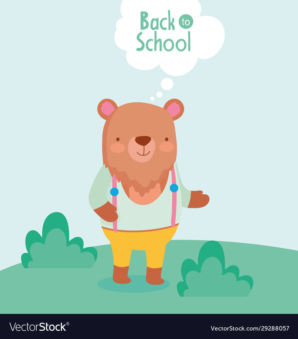 Back to school education cute bear Royalty Free Vector Image