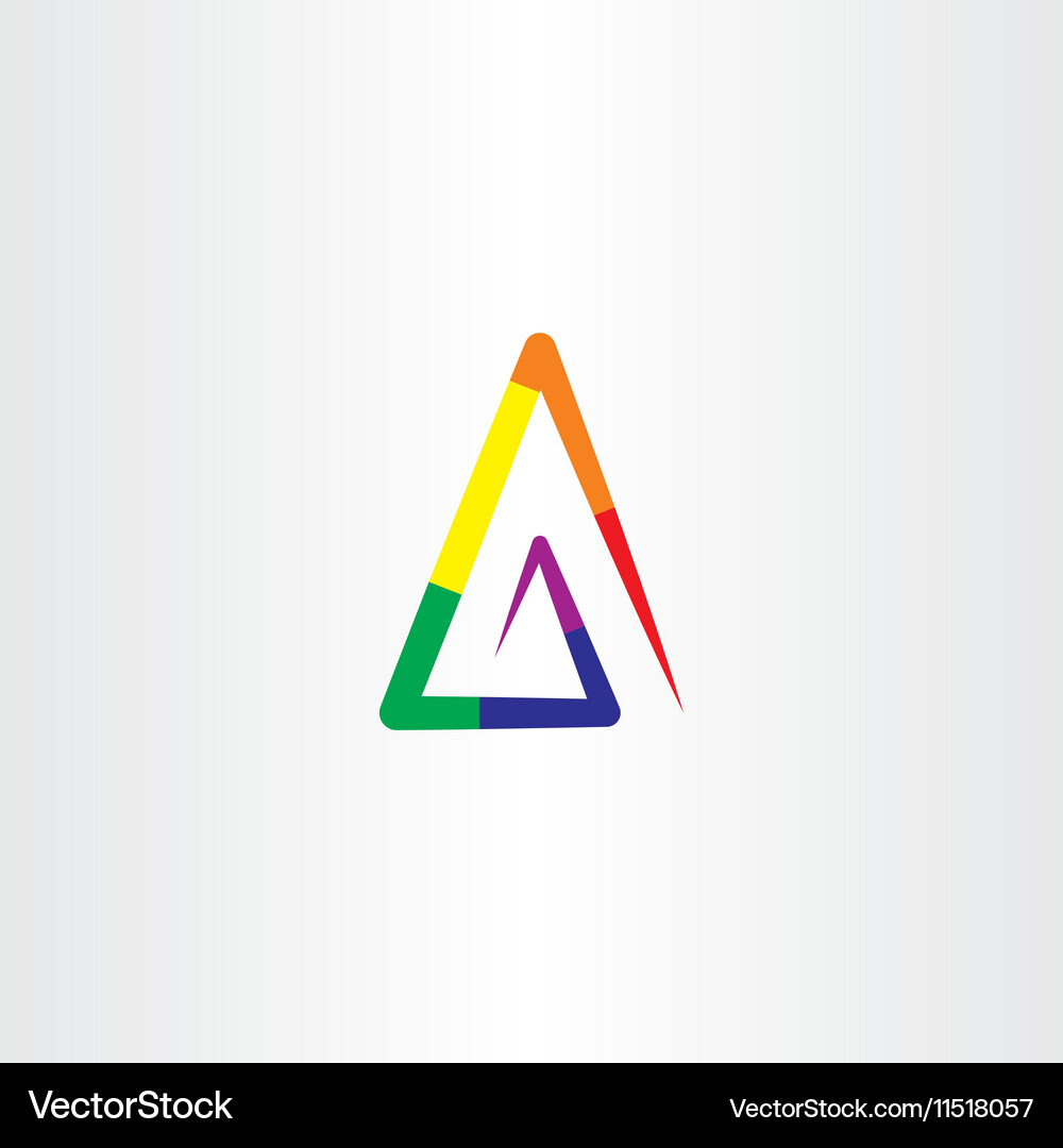 Colorful rainbow triangle logo abstract business Vector Image