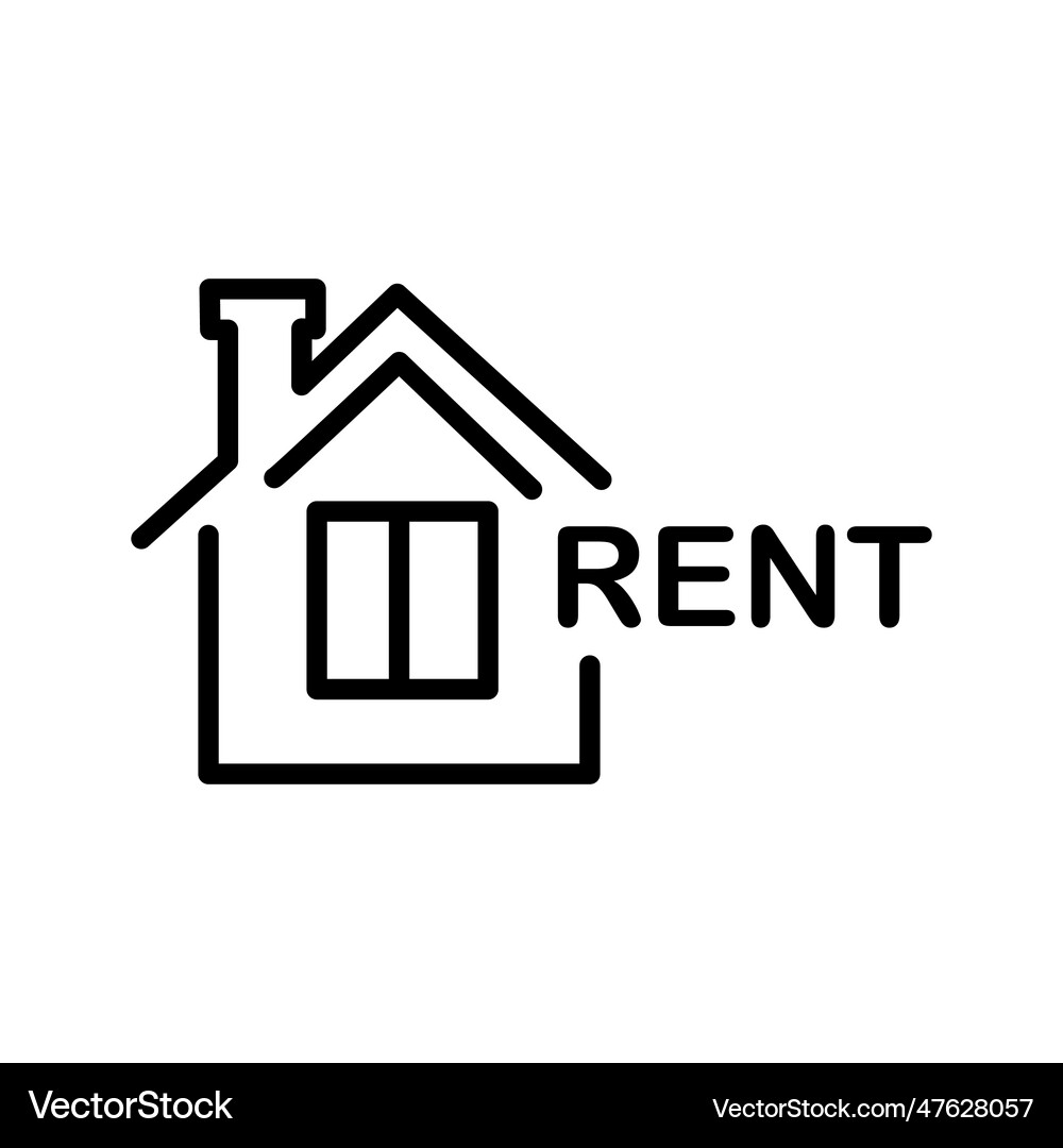 Home rent icon house - editable stroke Royalty Free Vector