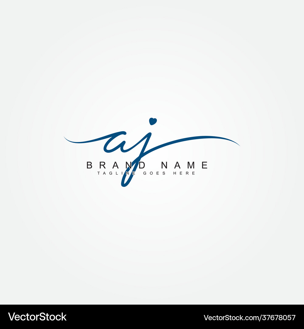Initial letter aj logo - handwritten signature Vector Image