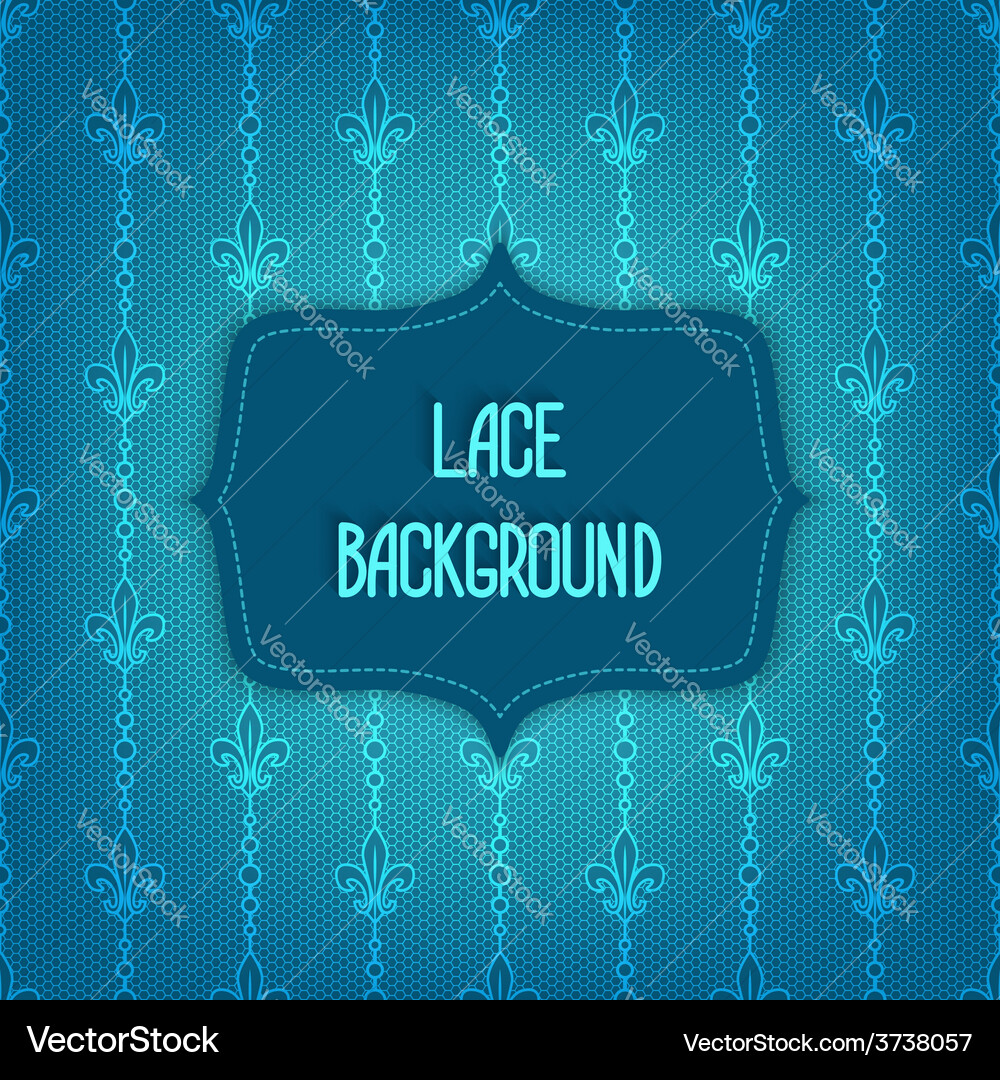 Lace blue background Royalty Free Vector Image