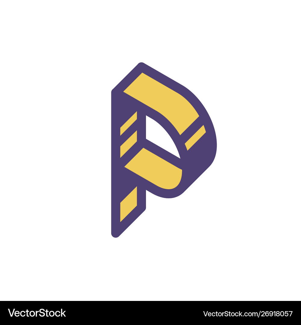 Logo sign letter p linear outline icon Royalty Free Vector