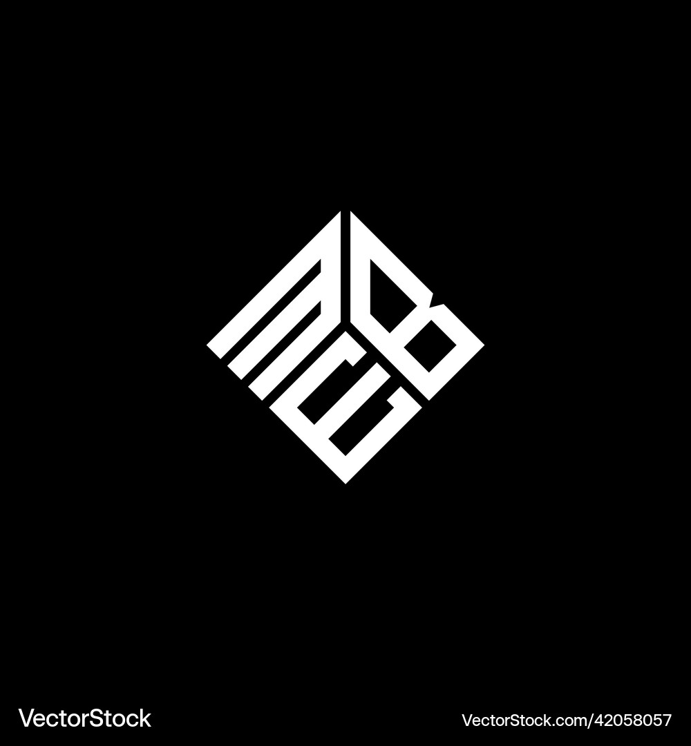 Meb letter logo design on black background Vector Image