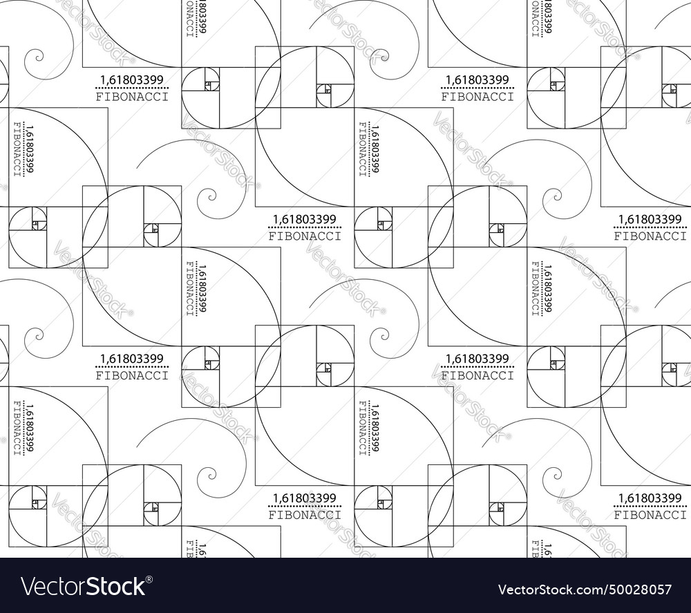 Seamless pattern of fibonacci sequence spirals Vector Image Seamless pattern of fibonacci sequence spirals Vector Image
