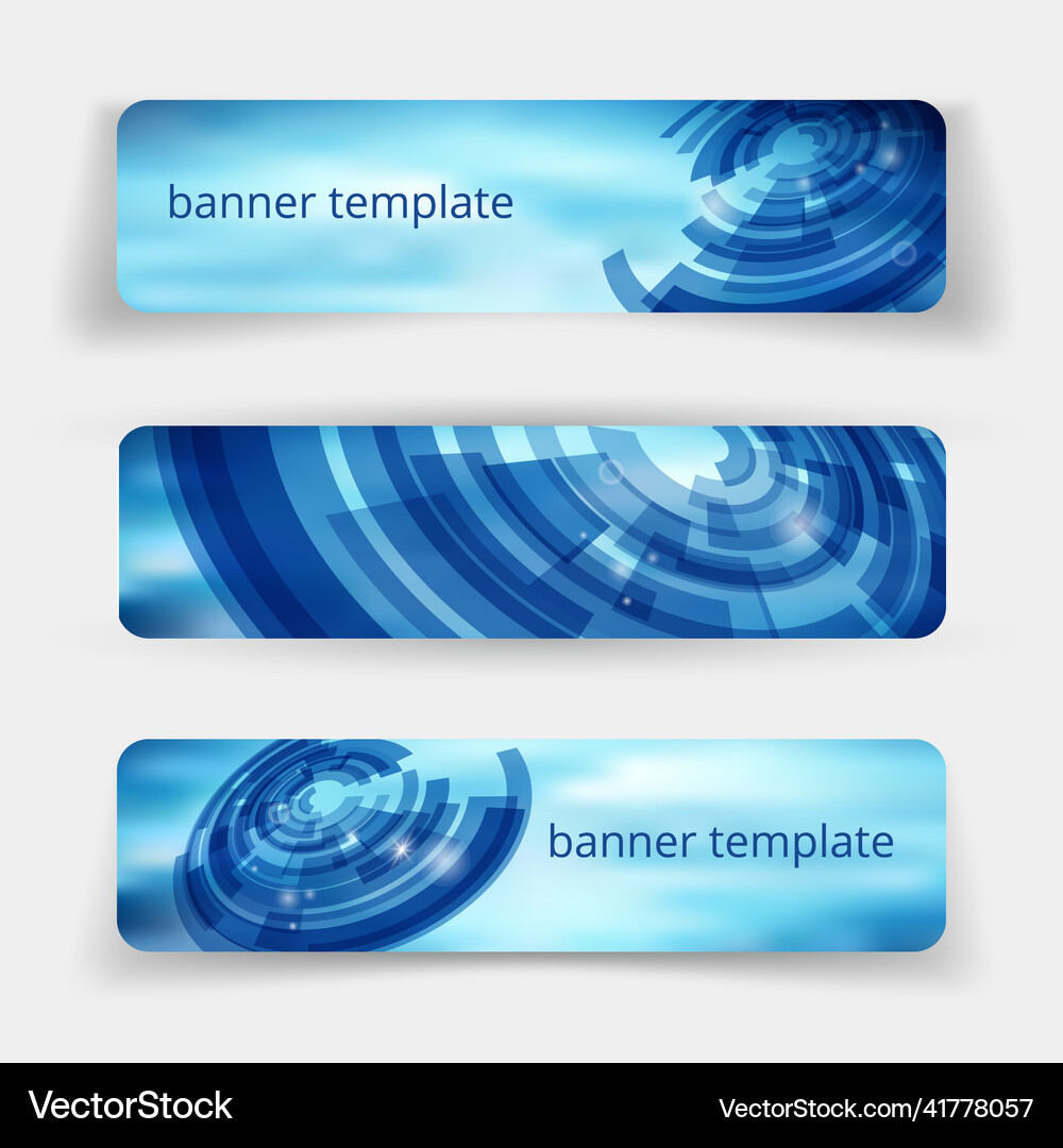 Set of abstract horizontal website banners Vector Image