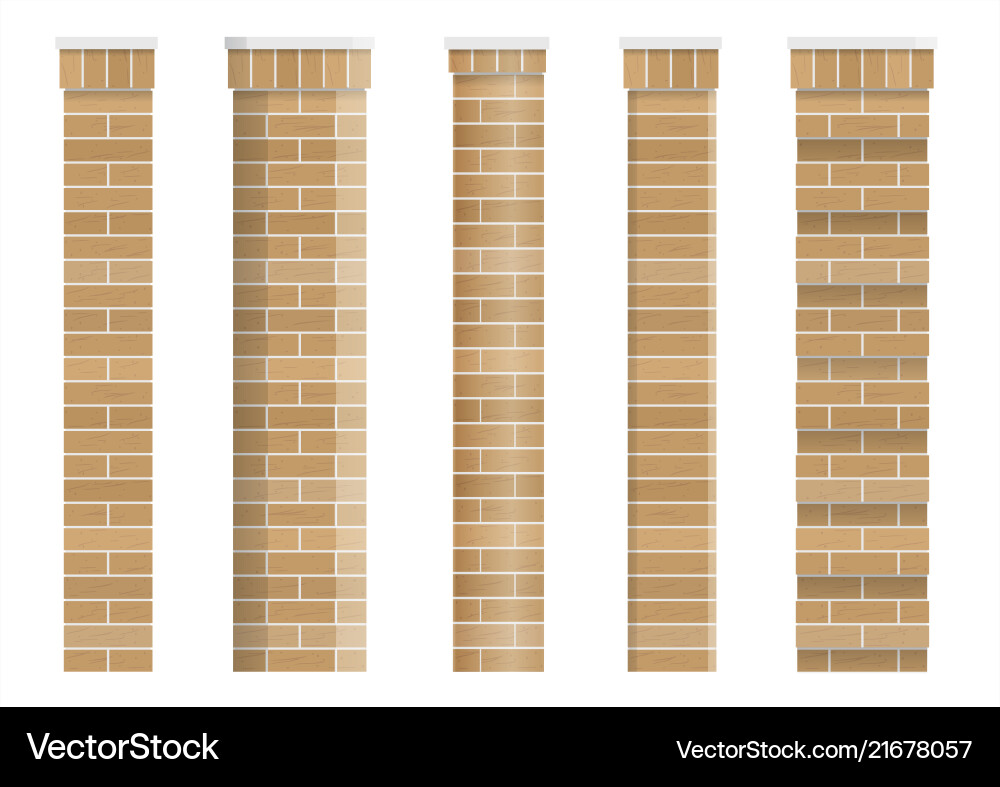 Set of textures of brick classical columns Vector Image