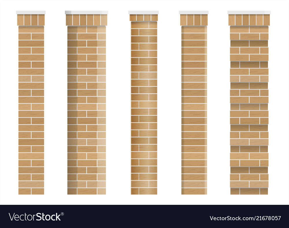 Set textures brick classical columns Royalty Free Vector