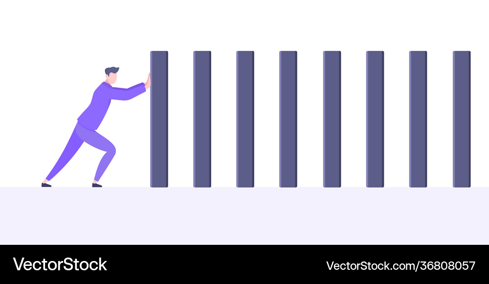 Stop domino effect business resilience metaphor Vector Image