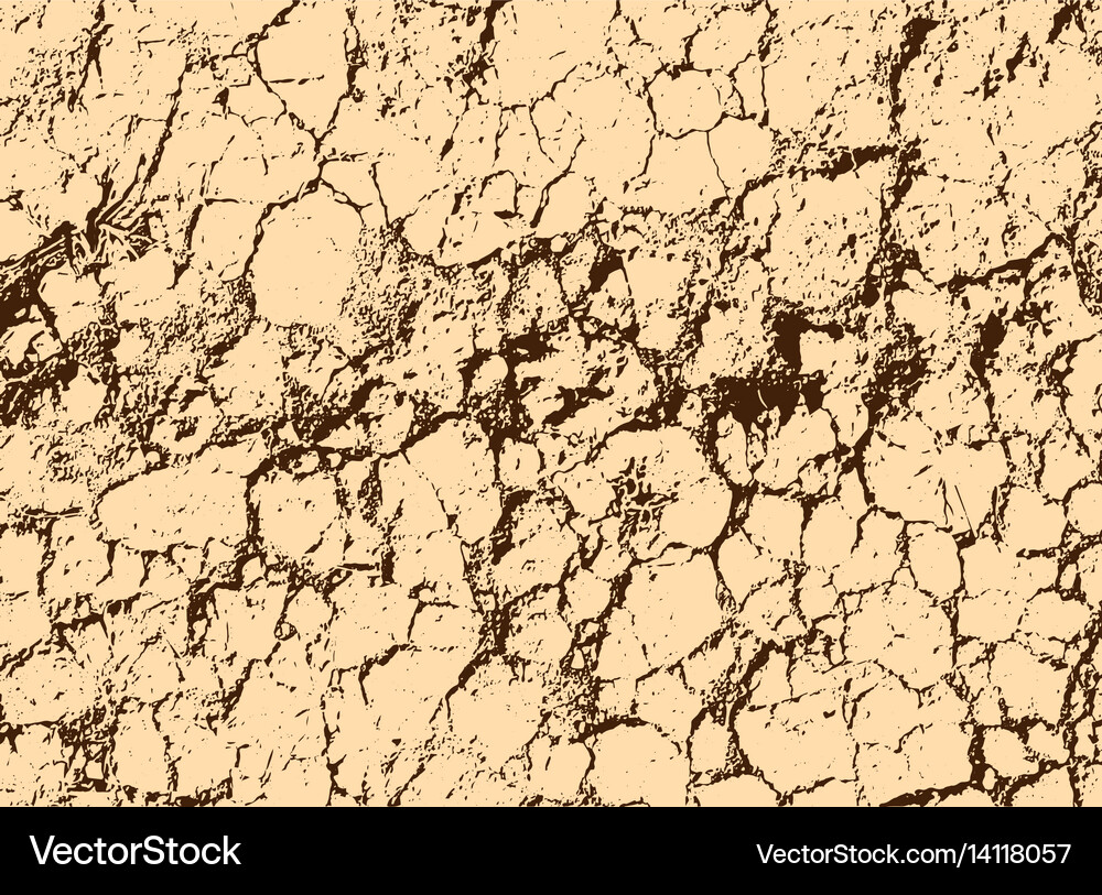 Texture of yellow withered earth with cracks Vector Image