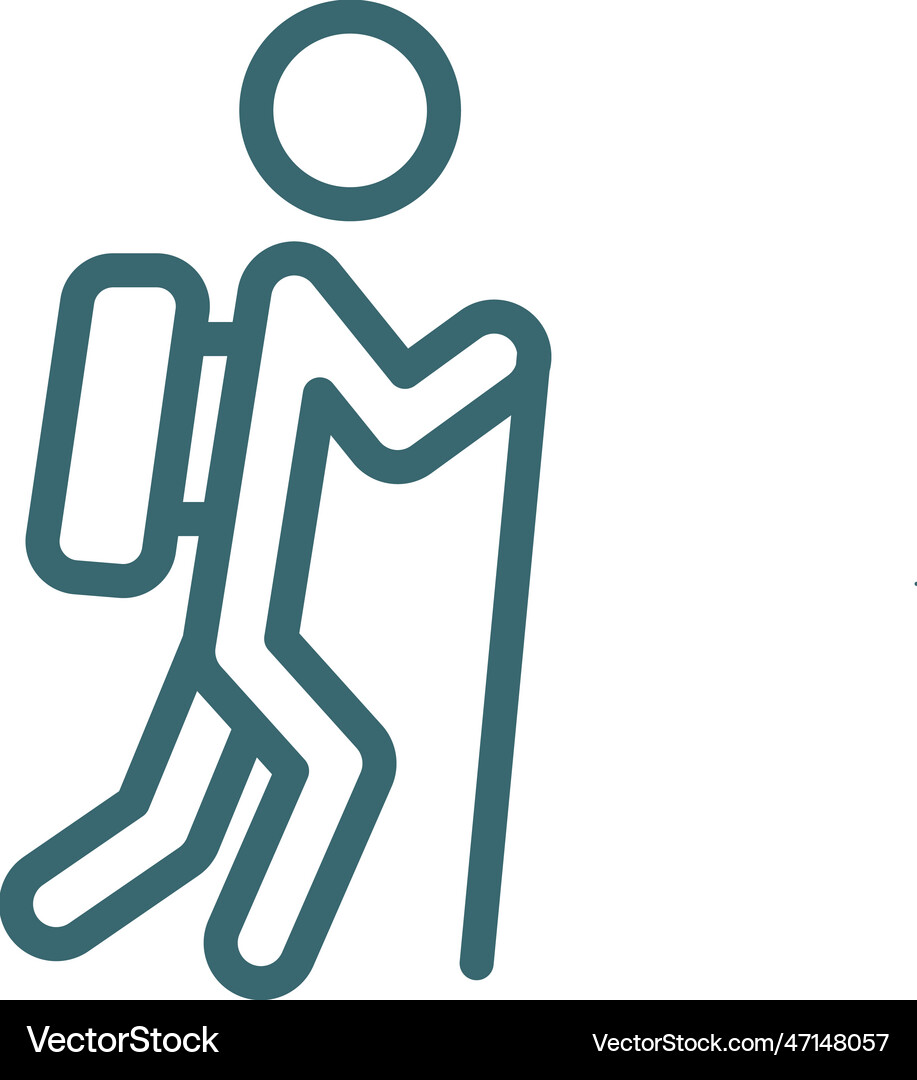 Trekking sign icon thin line sign icon Royalty Free Vector