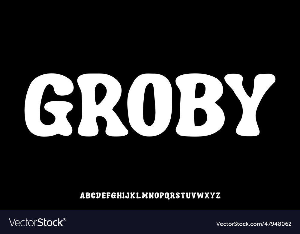 Bold retro groovy style alphabet typeface display Vector Image