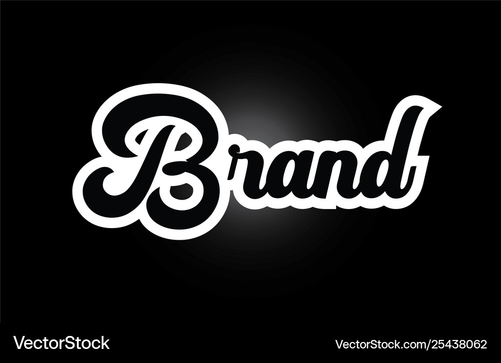 Elegant Black and White Brand Text Royalty Free Vector Image