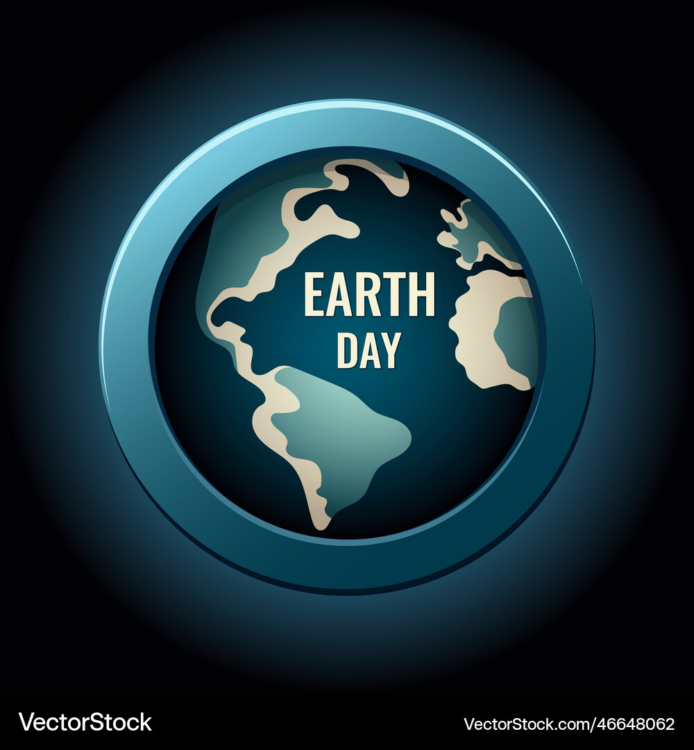 For earth day planet with continents Royalty Free Vector