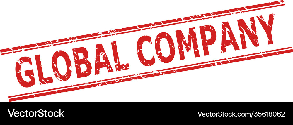 Global company watermark with unclean texture Vector Image