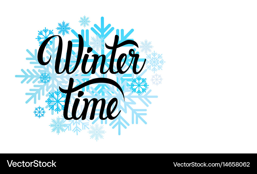 Hello winter season text banner abstract white Vector Image