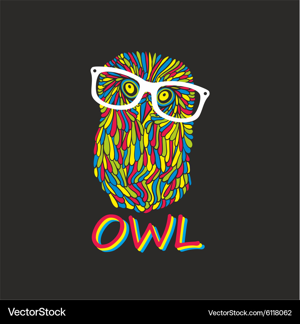 Hipster owl Royalty Free Vector Image - VectorStock