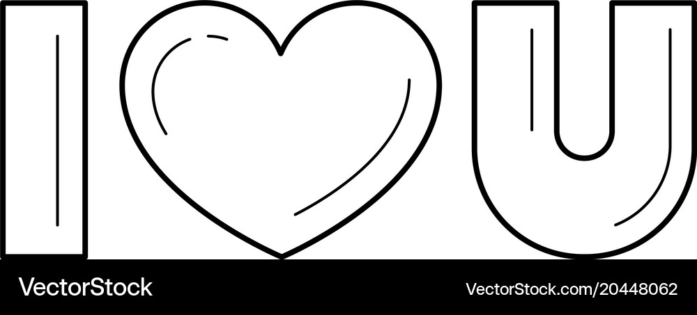 I love you line icon Royalty Free Vector Image