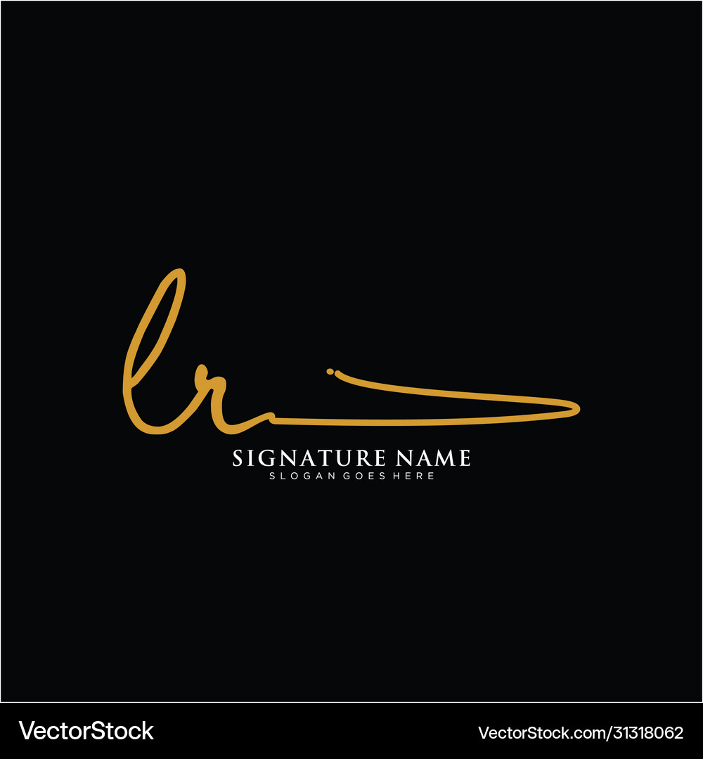 Letter lr signature logo template Royalty Free Vector Image