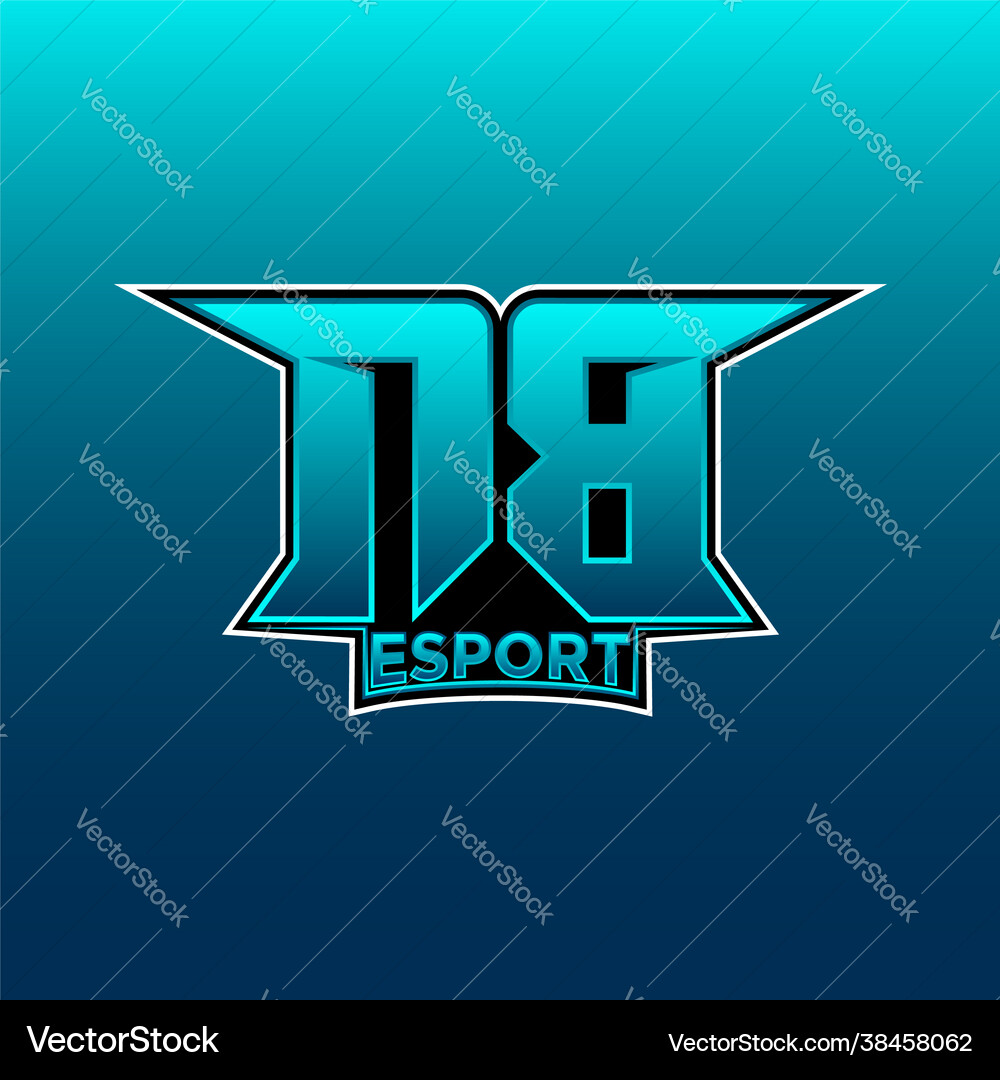 Nb initial gaming logo esports geometric designs Vector Image