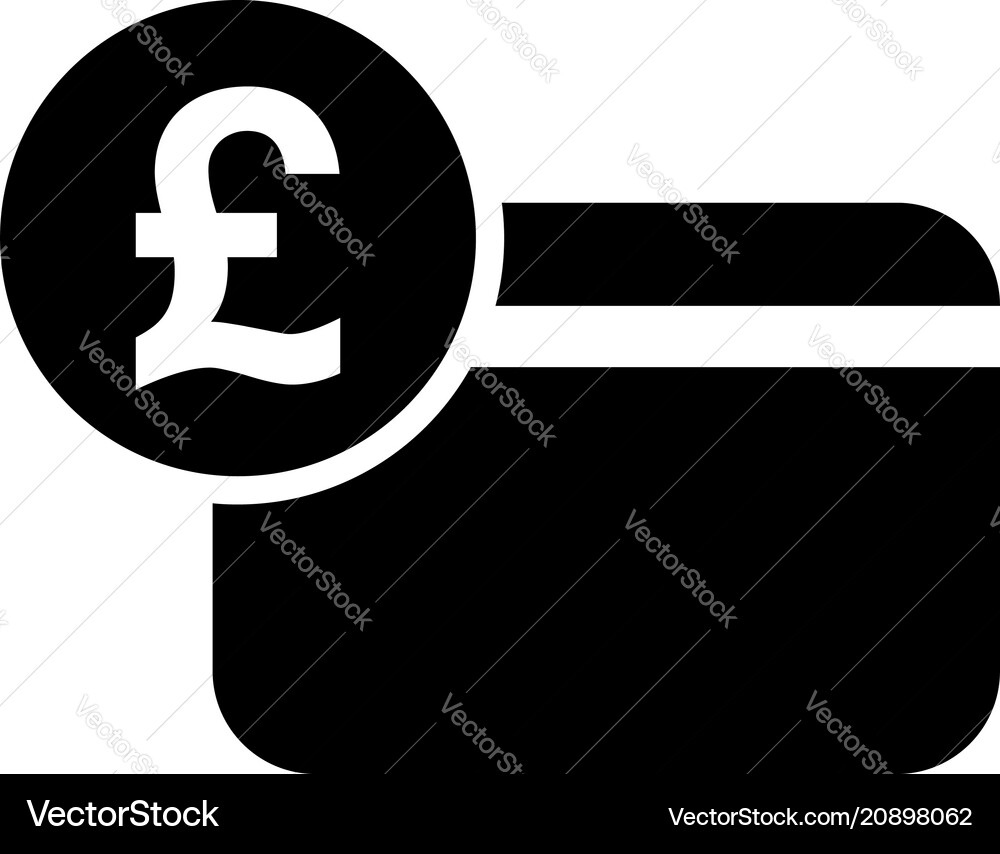Pound sterling credit card icon Royalty Free Vector Image