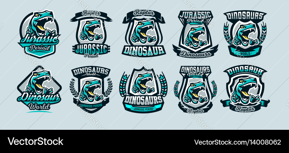 Set a collection of colorful emblems logos Vector Image