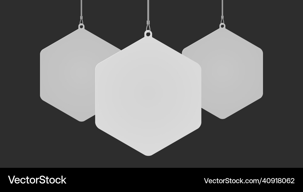 Set of hexagon dangler hanging from ceiling Vector Image
