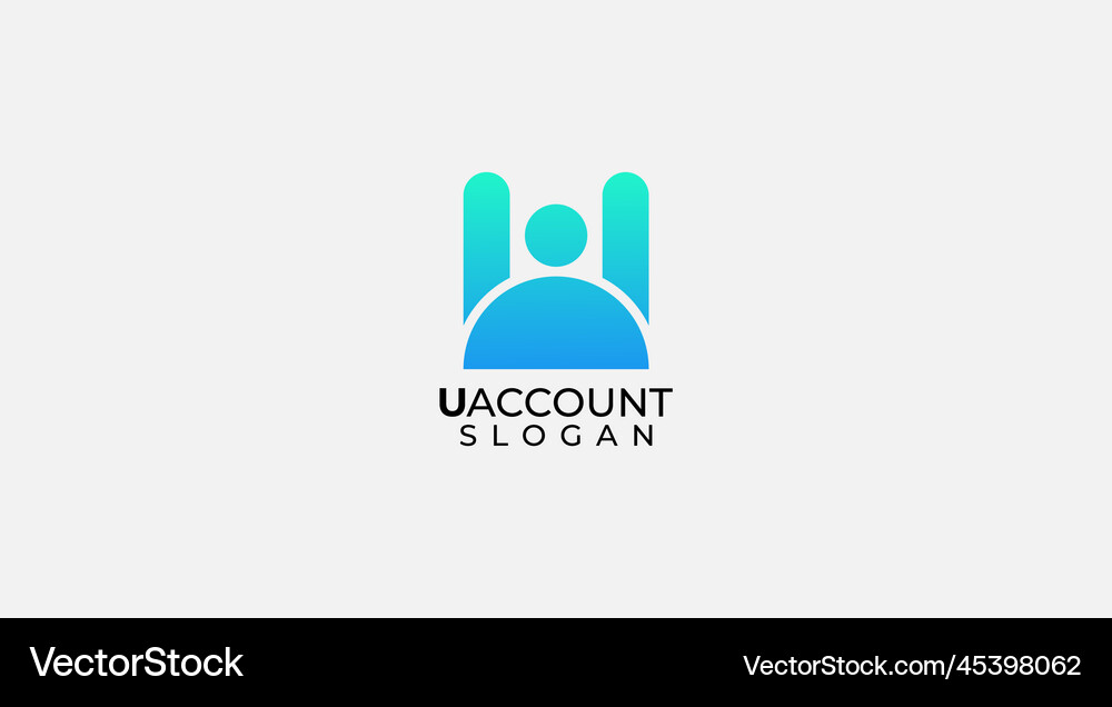 Simple user account logo design with the letter u Vector Image