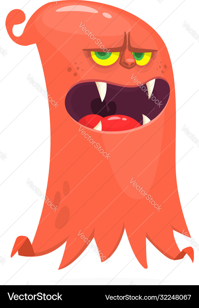 Angry cartoon flying monster funny alien Vector Image