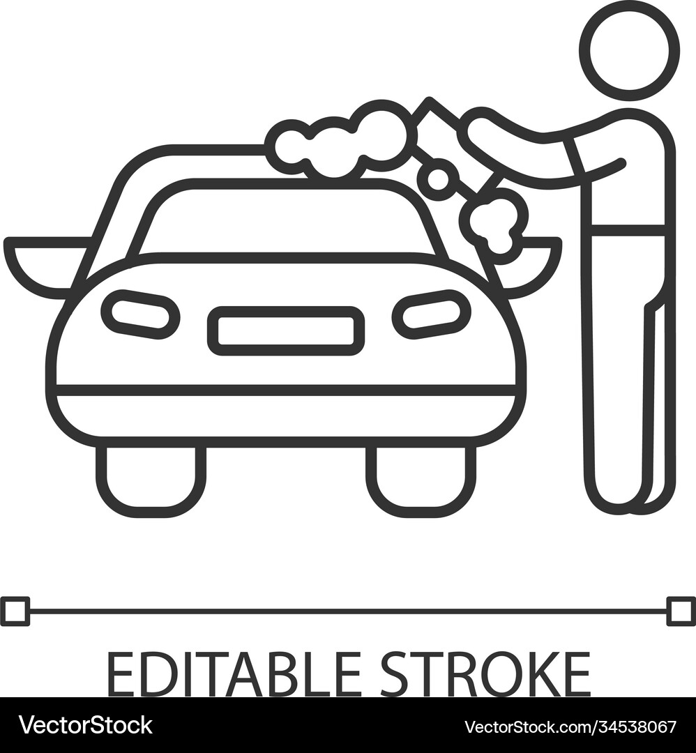Car washer linear icon Royalty Free Vector Image