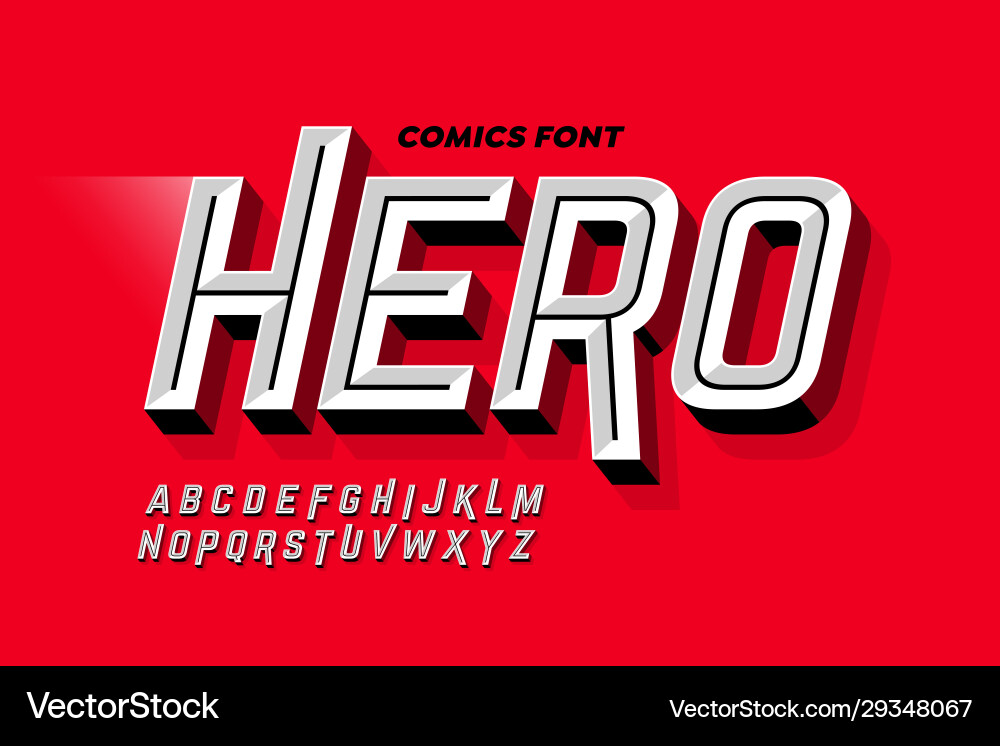 Comics super hero style font Royalty Free Vector Image