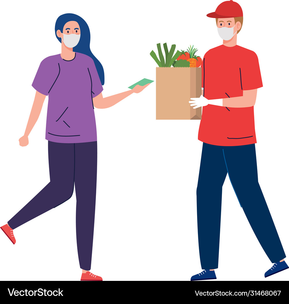 Delivery goods during prevention of Royalty Free Vector