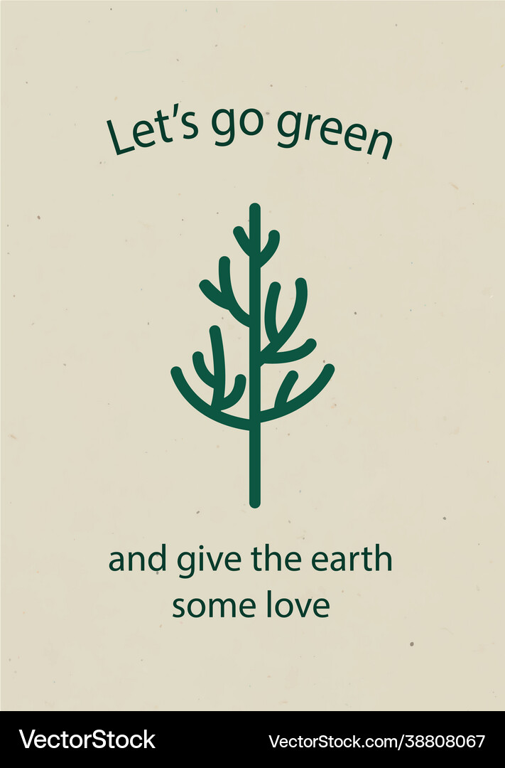 Go green poster template in earth tone Royalty Free Vector