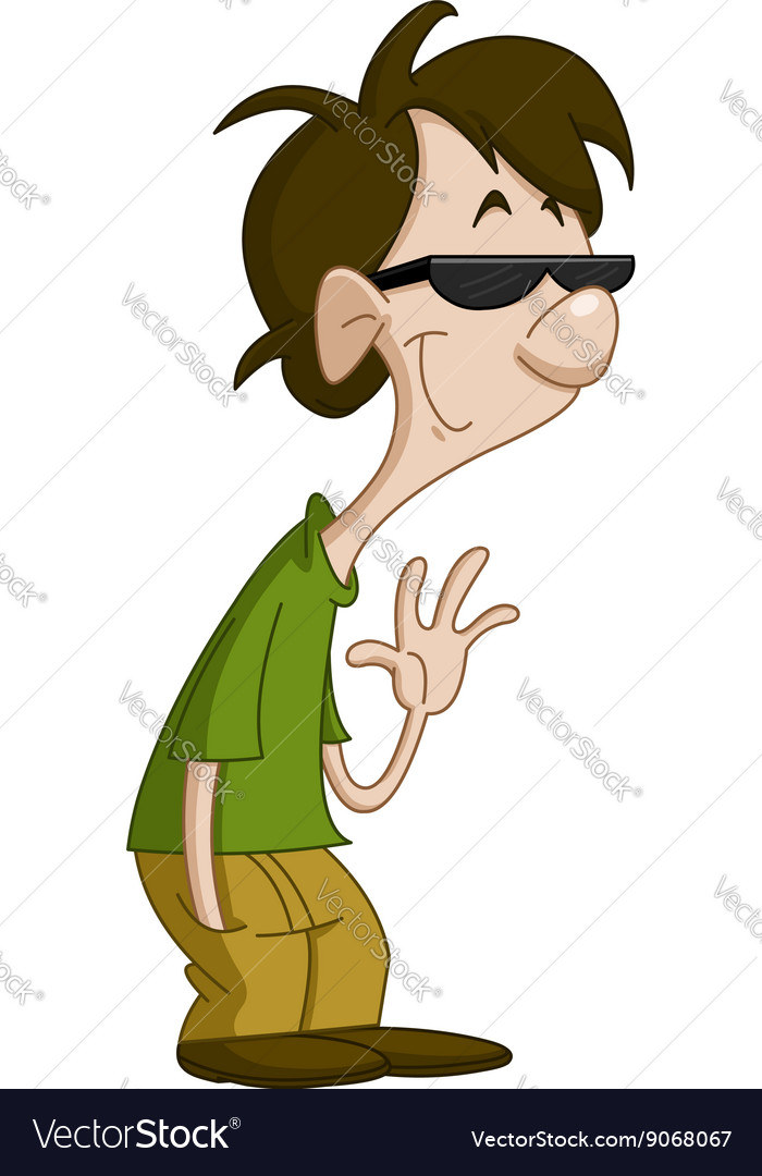 Guy waving hello Royalty Free Vector Image - VectorStock