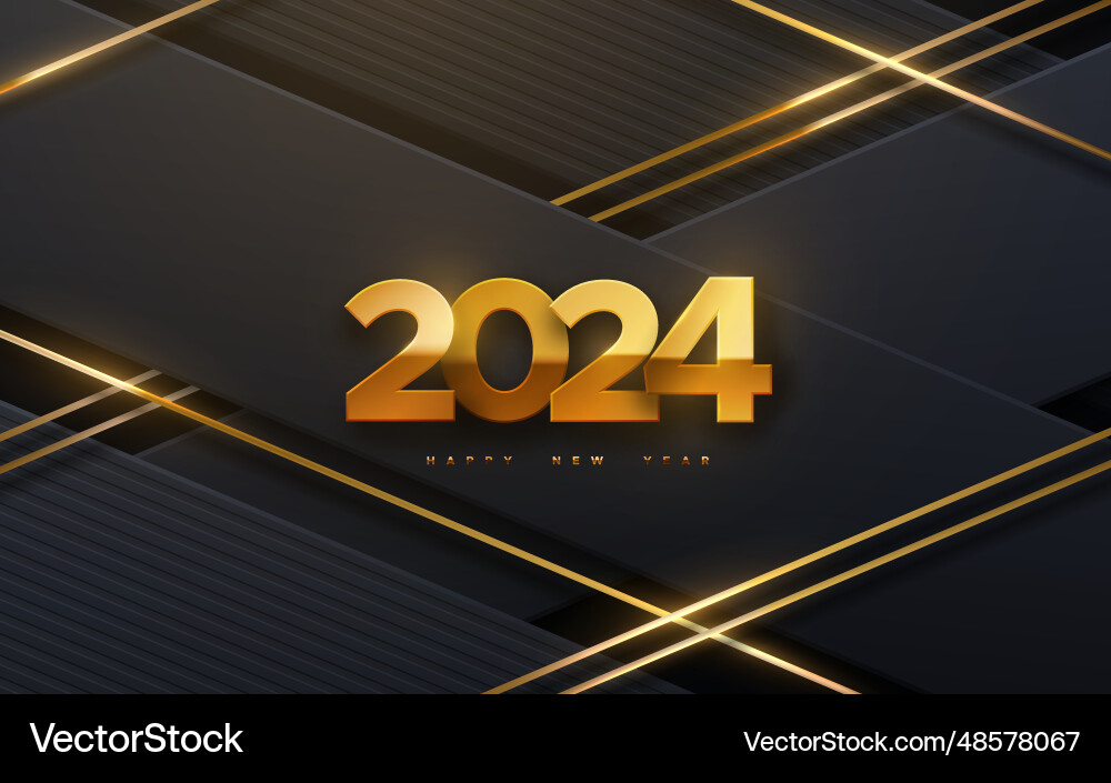 Happy new 2024 year holiday Royalty Free Vector Image